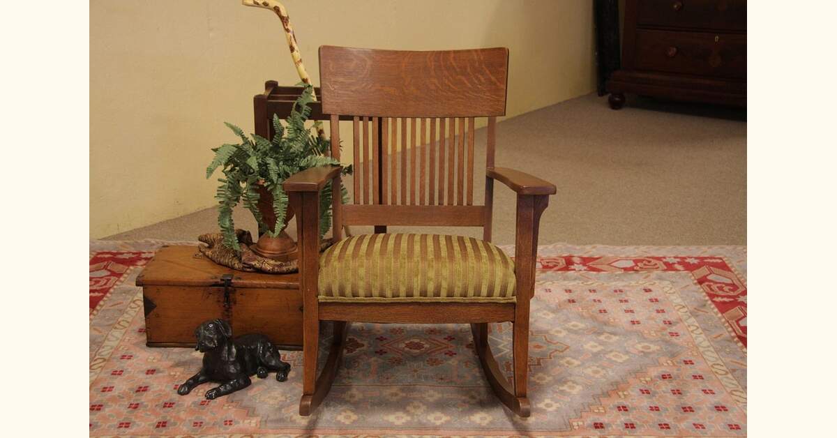 Arts & Crafts Mission Oak Antique Rocker
