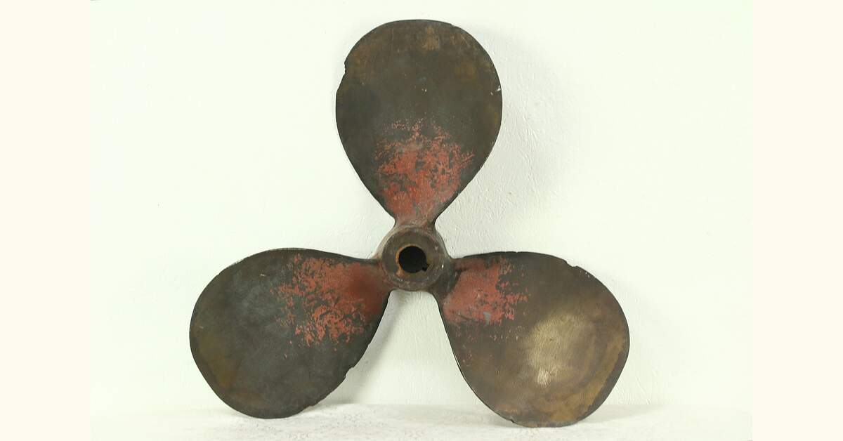 Ship or Boat Salvage Propeller, 28" Brass Nautical Antique, 75 lbs