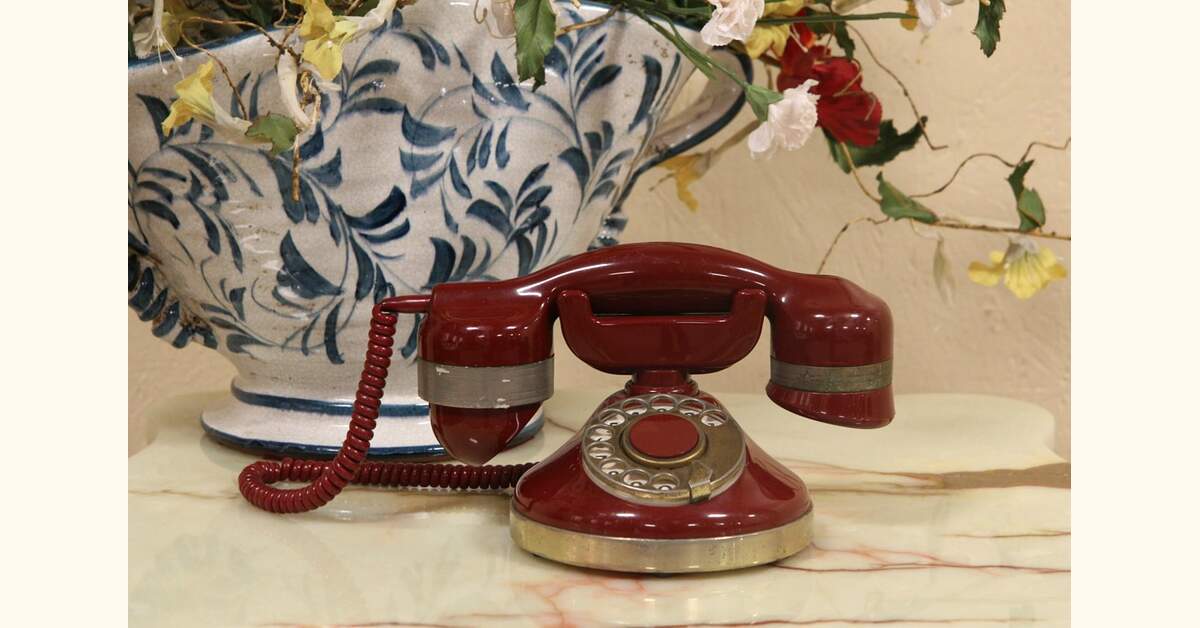 Red Italian Dial Telephone Set, 1970's Vintage Working
