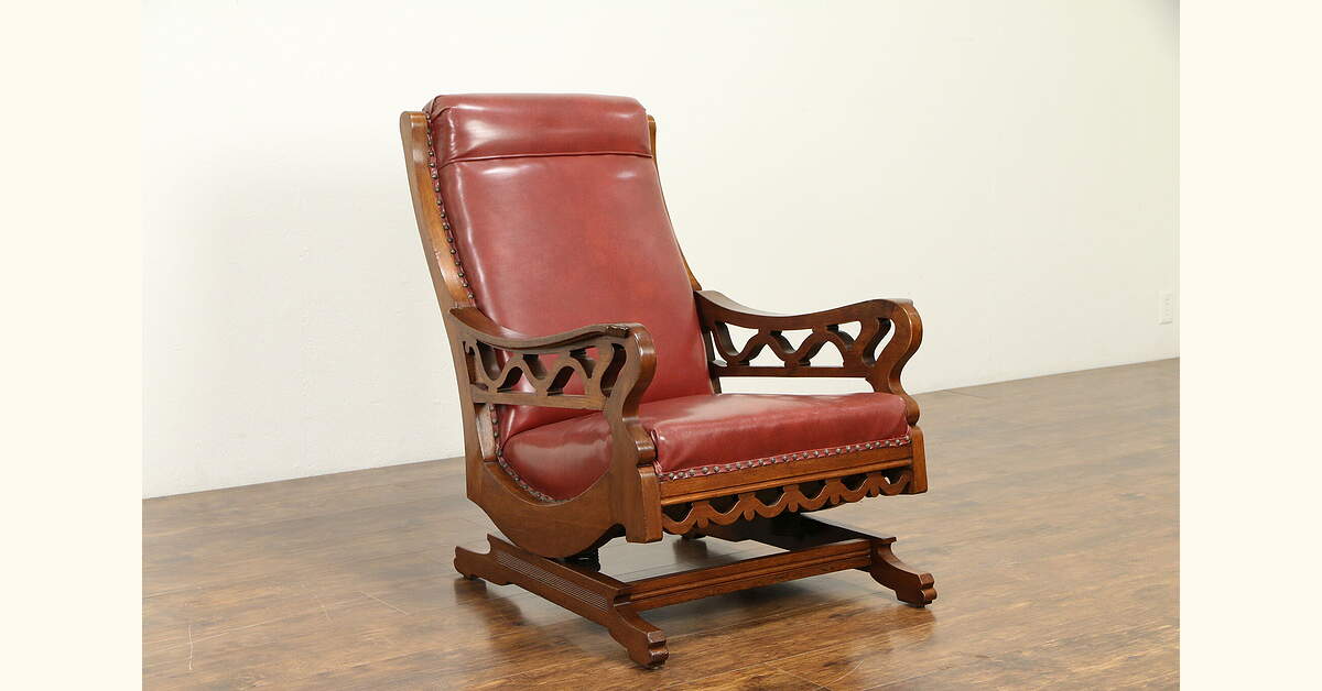 Victorian Rocker Antique Walnut Platform Rocking Chair