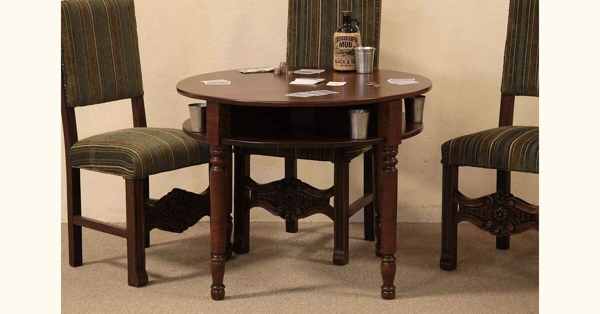 Victorian Tavern or Pub Game Table, Mug Shelf
