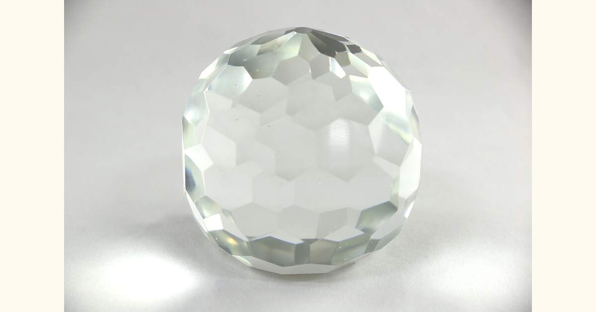 Cut Crystal Faceted Paperweight