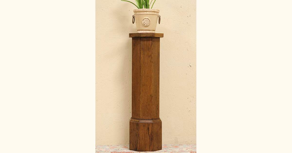 Oak Newel Post Plant Stand or Pedestal