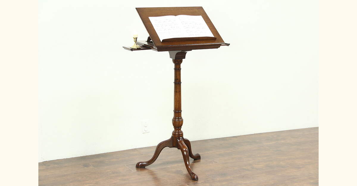 Traditional Mahogany Adjustable Vintage Music or Book Stand or ...