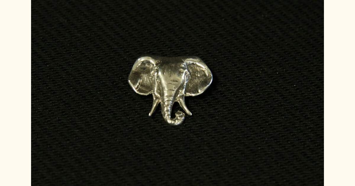 Sterling Silver Elephant Head Pin