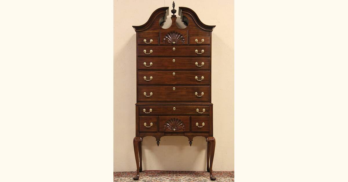 Harden Hudson Valley Highboy Vintage Cherry Tall Chest on Chest or Dresser