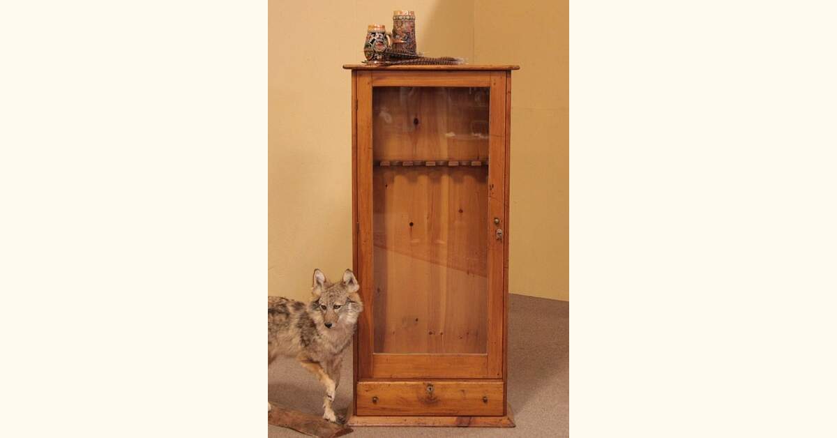 Country Pine Rustic Antique Gun Cabinet