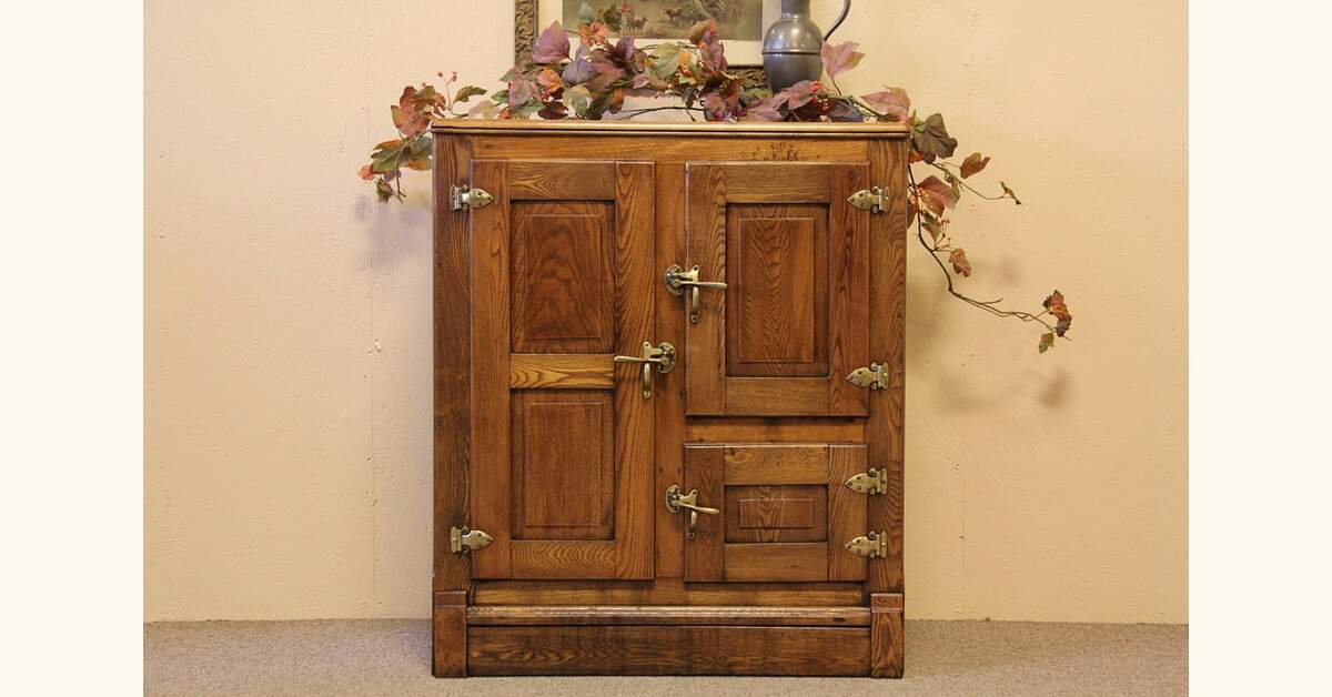 Victorian Oak Antique Ice Box