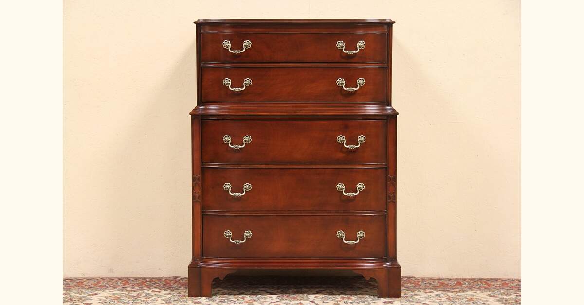 Drexel Vintage 1950 Mahogany Tall Chest on Chest or Highboy