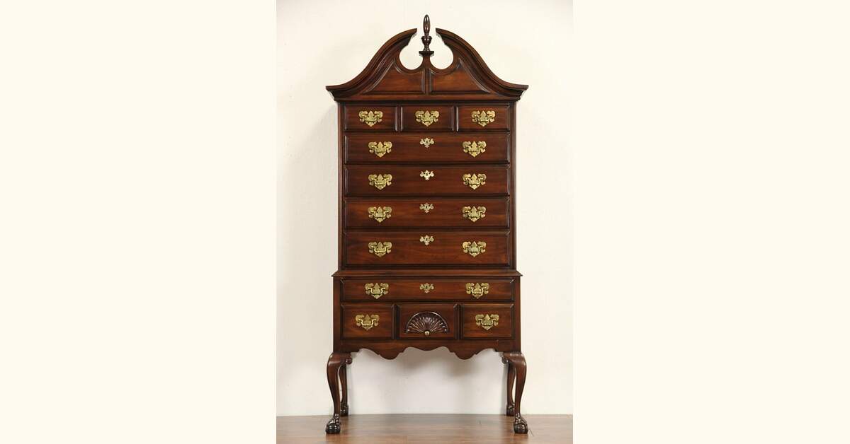 Harden Signed Cherry Vintage Highboy Chest on Chest