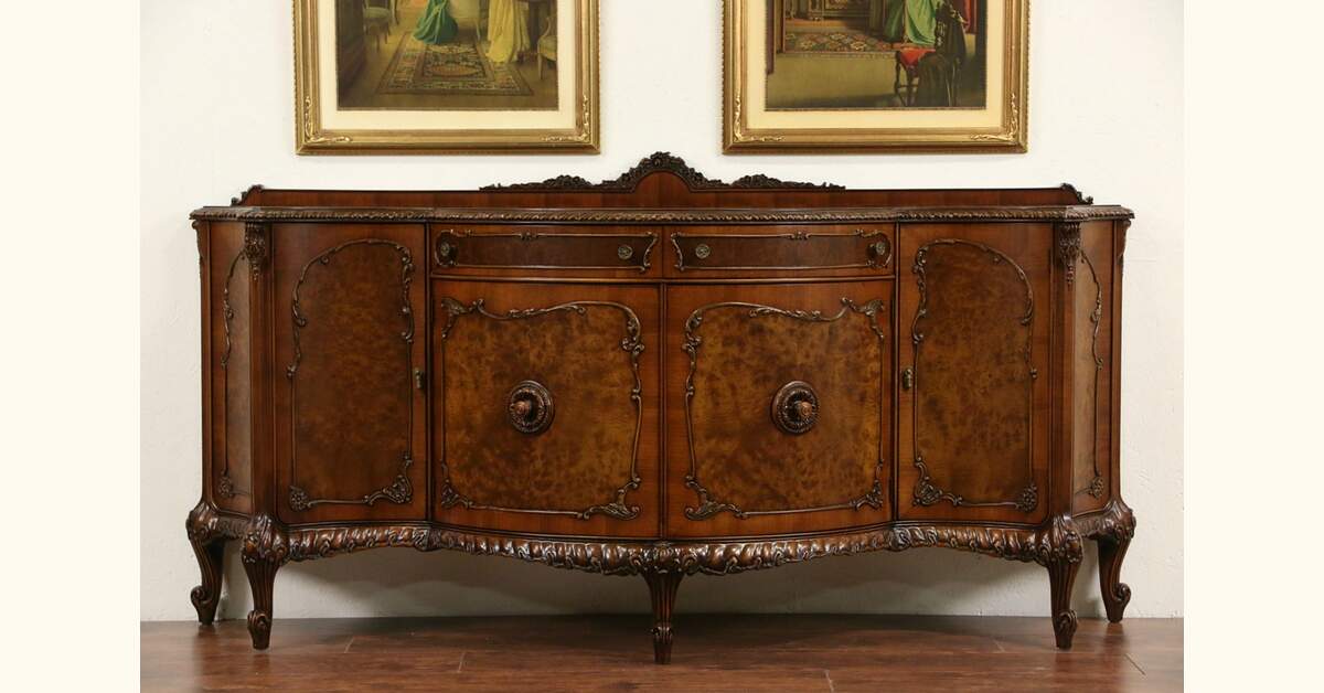Romweber Louis XV de Gaulle Carved Sideboard, Server or Buffet