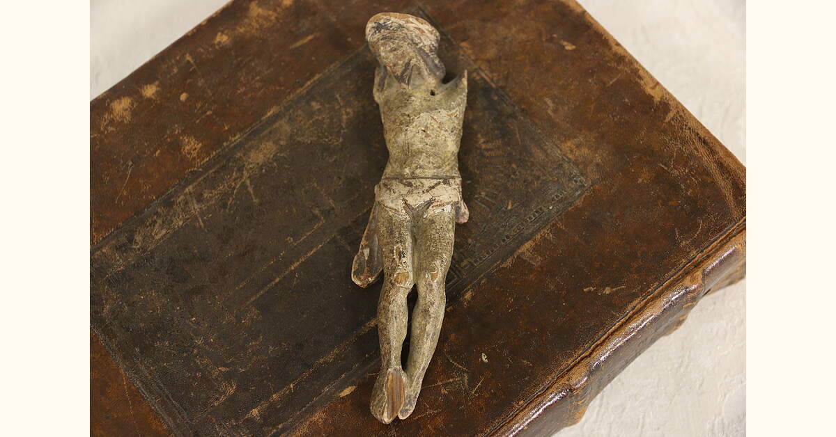 Jesus Santo Figure, 1700's Antique Spanish Colonial Sculpture