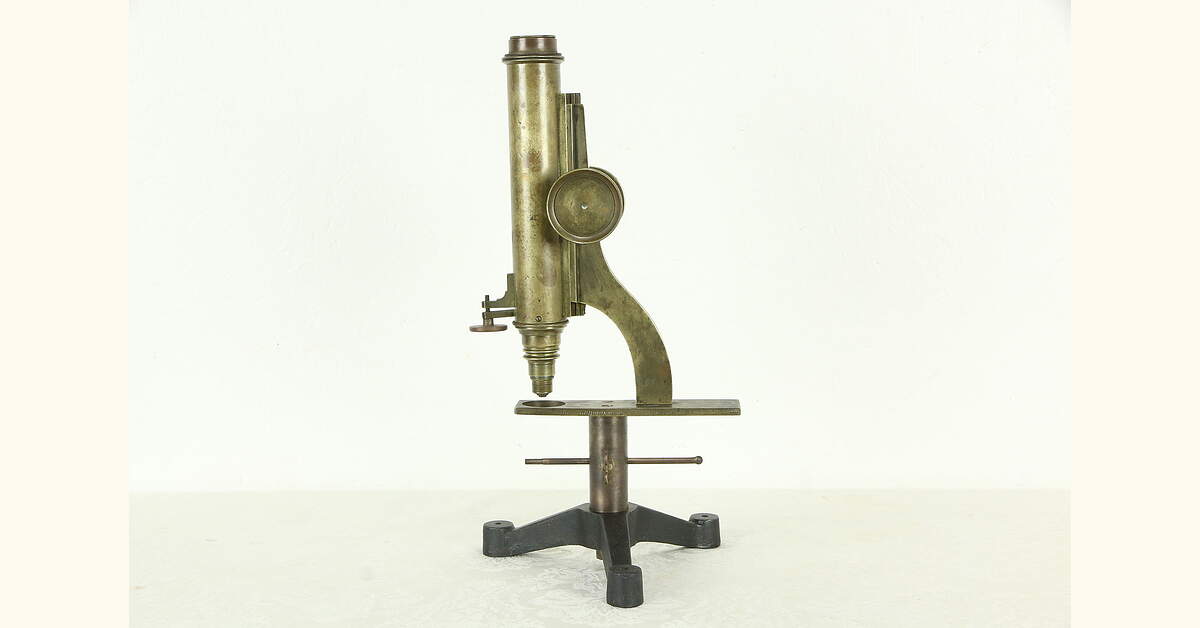Victorian Antique Brass Microscope
