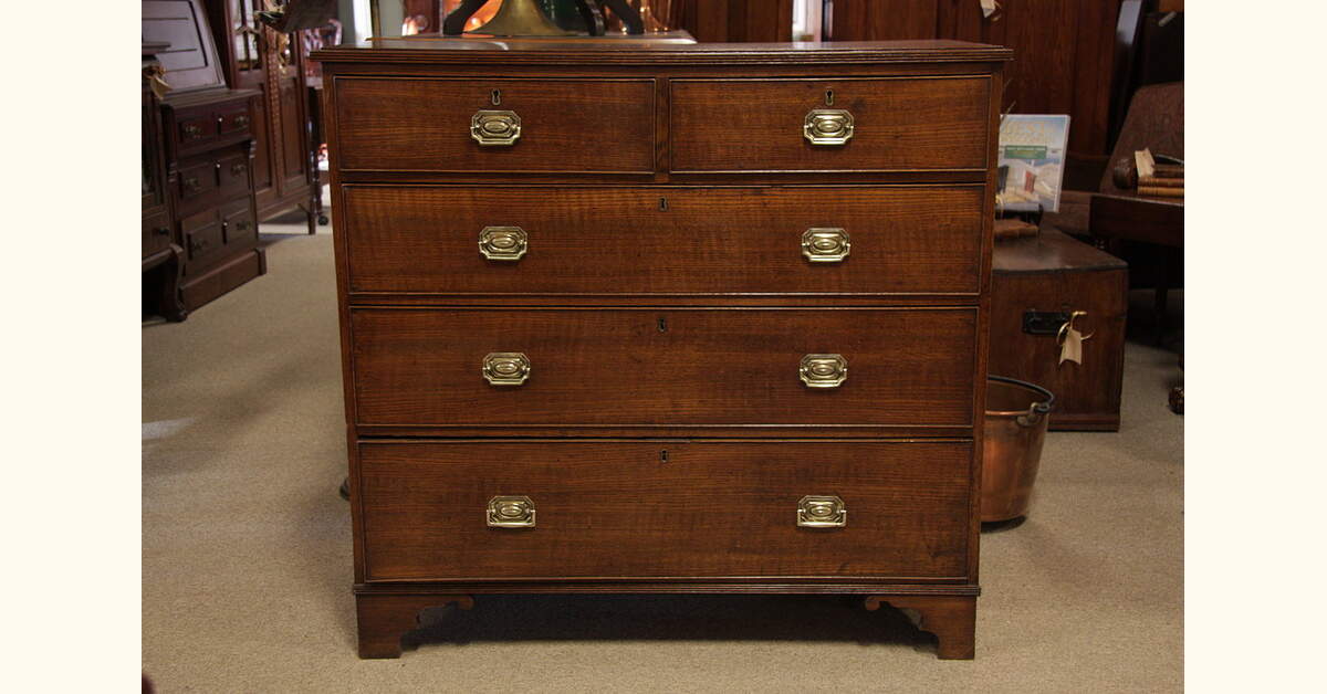 Victorian Antique 1850 Oak Linen Chest or Dresser