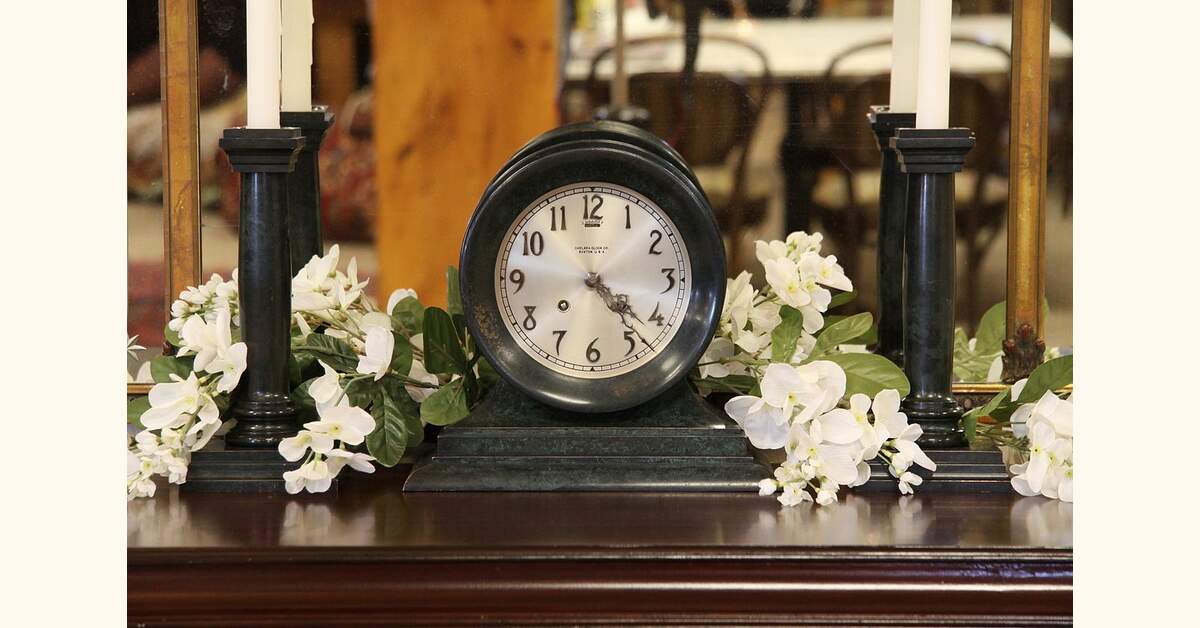 Chelsea Boston Bronze Clock & Candlestick Set