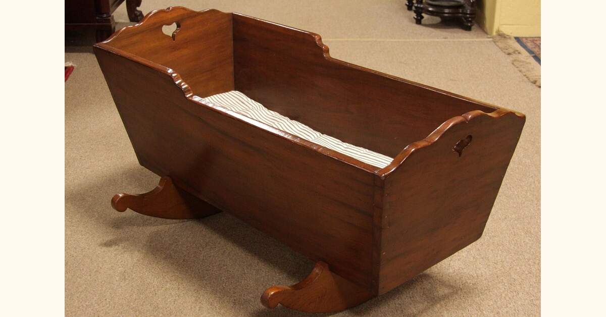 Country Pine Victorian Antique Baby Cradle