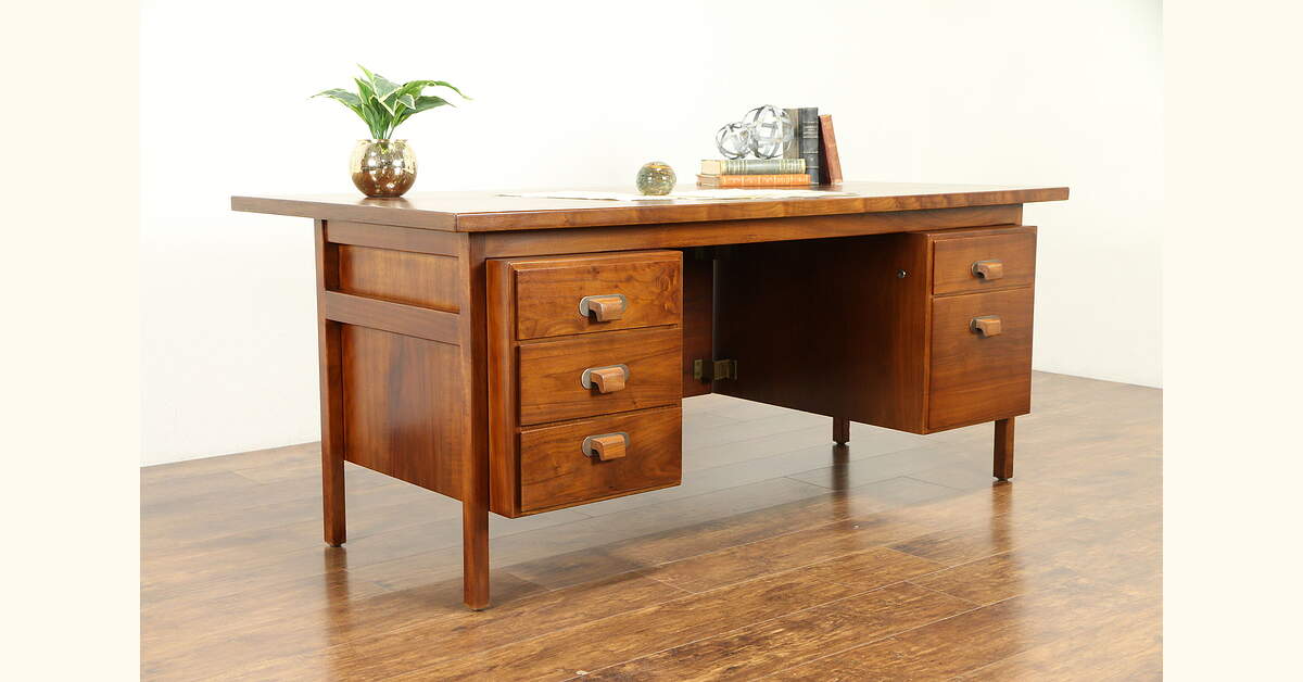 Midcentury Modern Scandinavian Teak 1960 Vintage Library Desk, Jens Risom