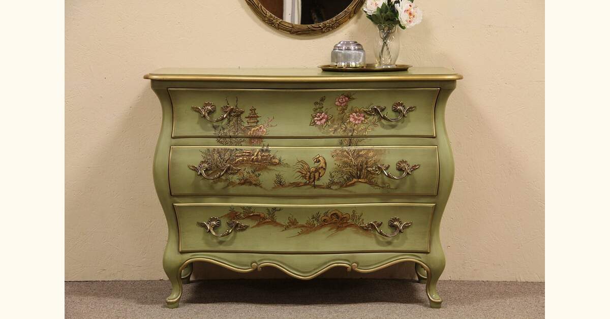 Union National Hand Painted Bombe Chest