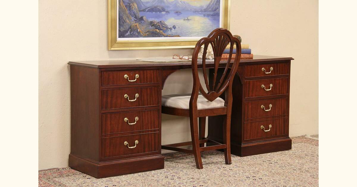 Kittinger NY Vintage Mahogany Computer Desk or Credenza & File