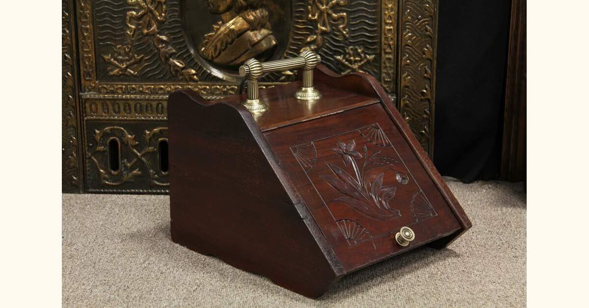 Carved Fireplace Coal or Pellet Hod