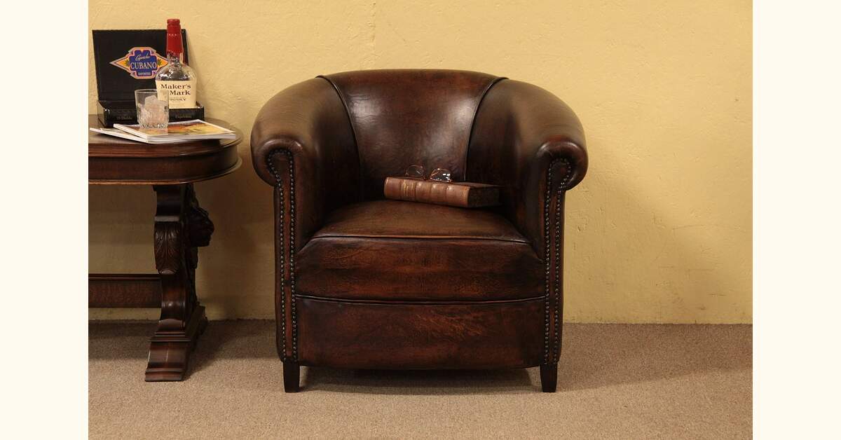 Chestnut Leather Club Chair