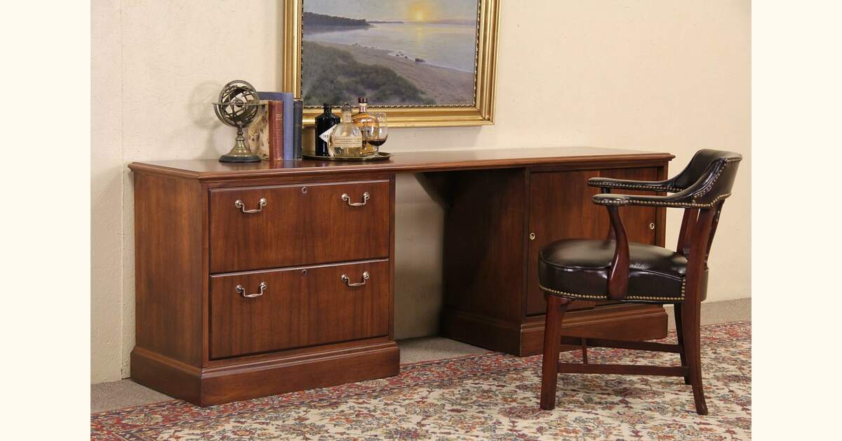 Jofco Vintage Executive Credenza or Computer Desk, Lateral File