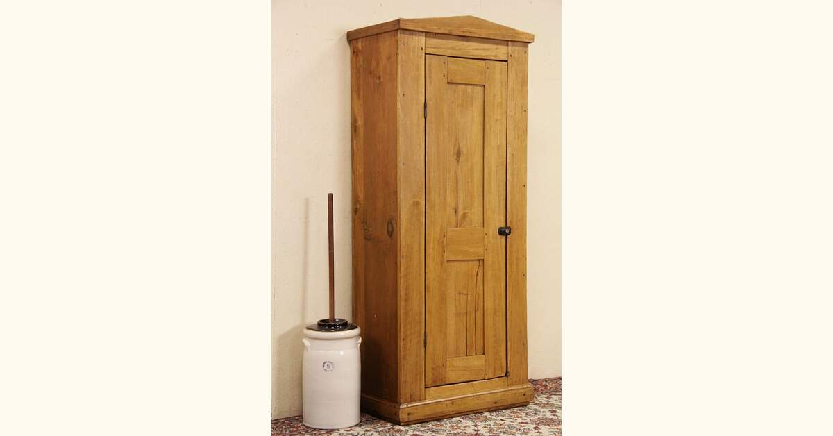 Country Pine 1860 Antique Pantry Chimney Cupboard