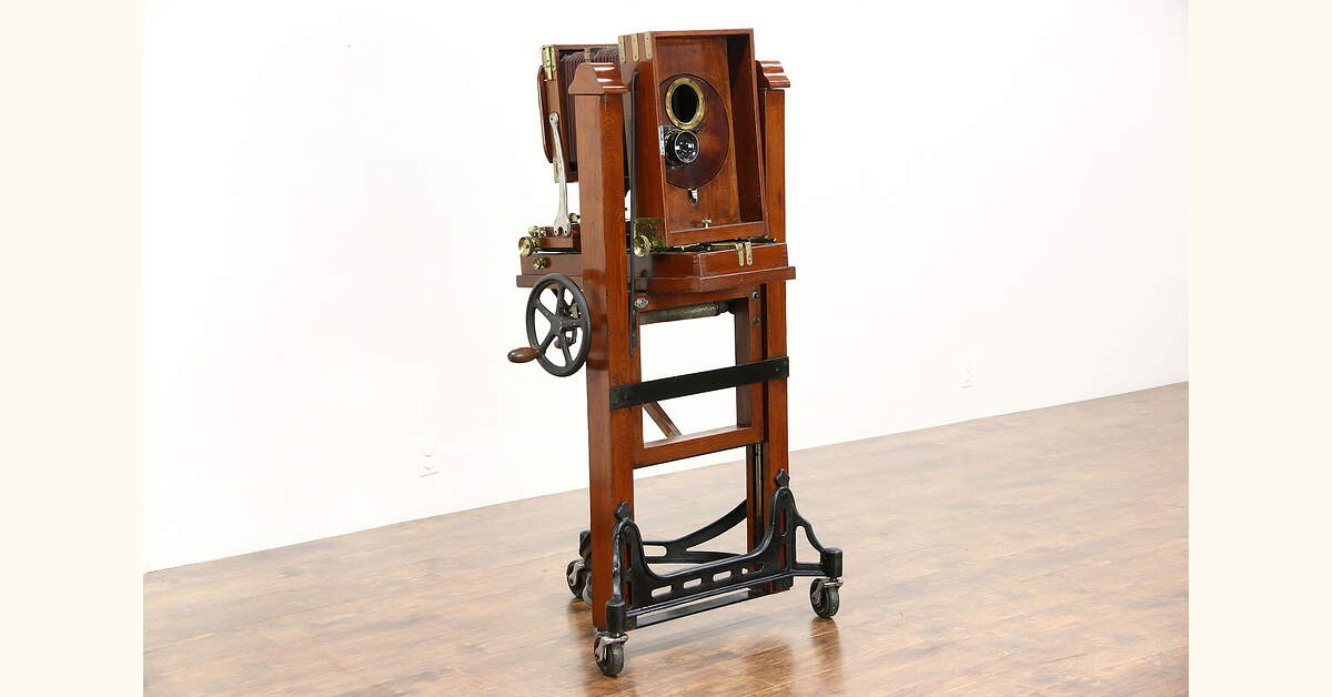 Photography Studio Professional 1900 Antique Camera, Dolly & Lens