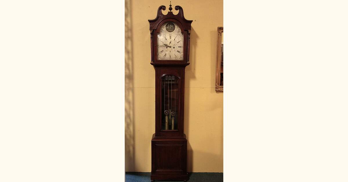 Scottish 1800's Rocking Ship Tall Grandfather Clock
