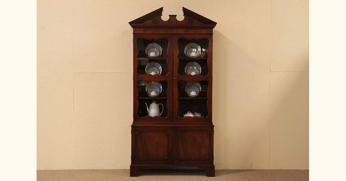 Baker Mahogany Bookcase or China Display Cabinet