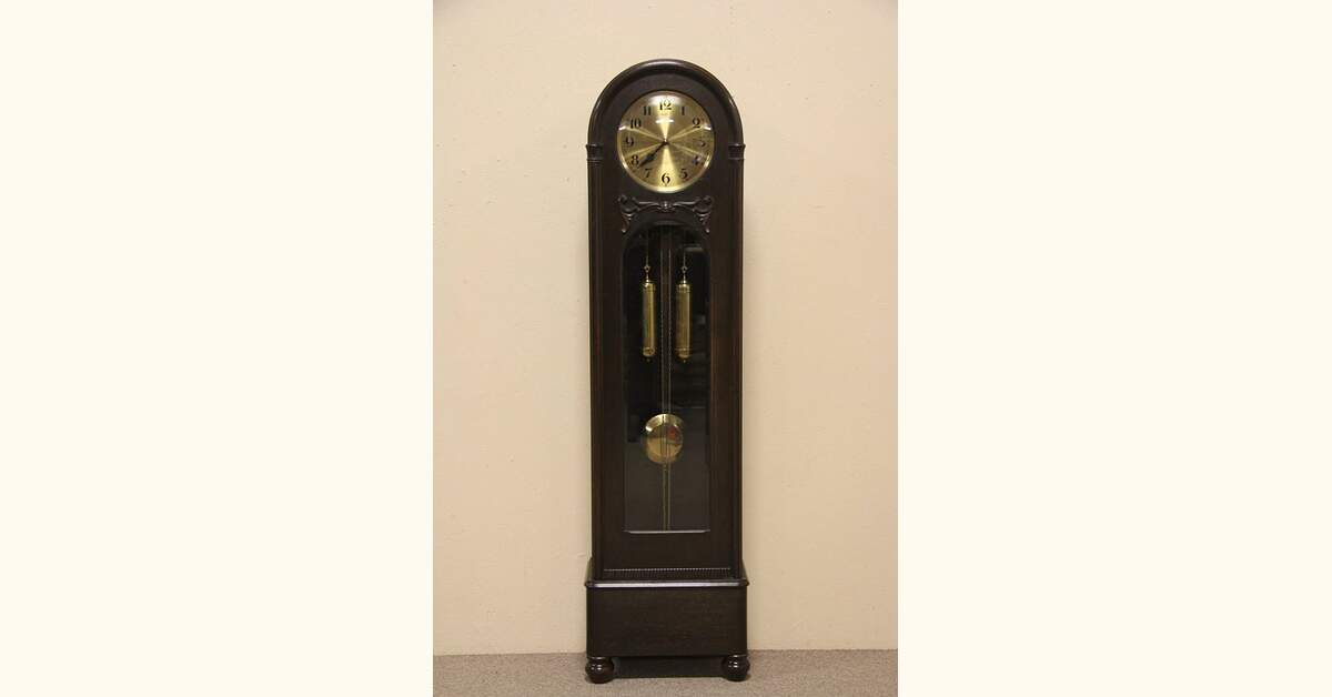 Oak 1910 Antique Germany Tall Case Grandfather Clock