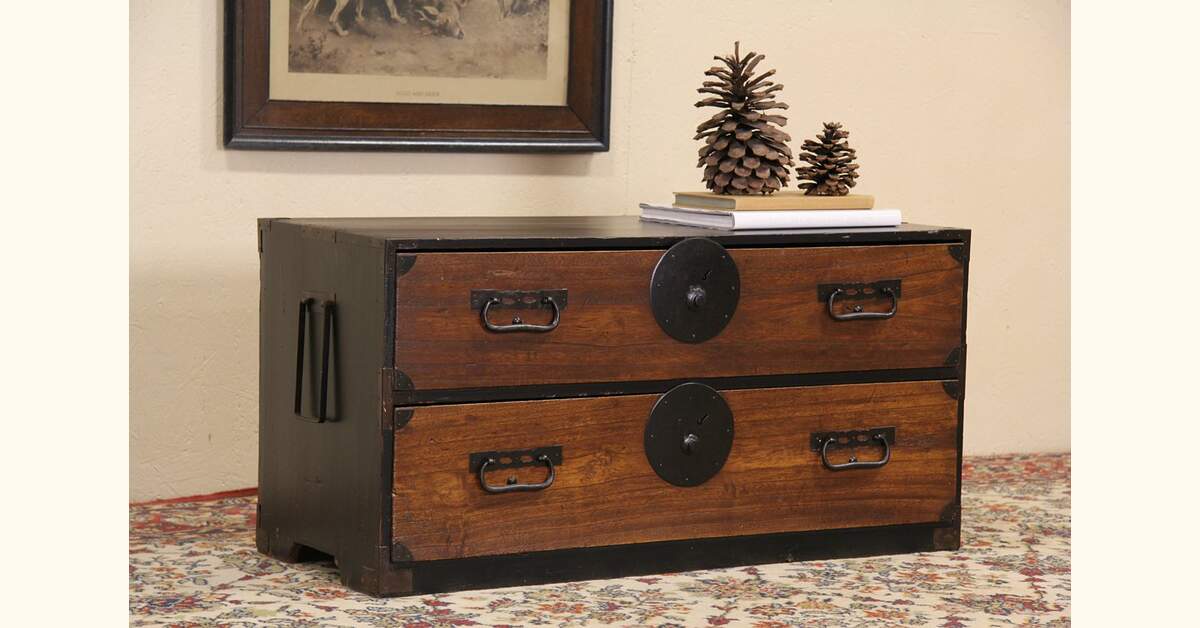 Tansu Japanese Antique Low Chest Coffee Table #1