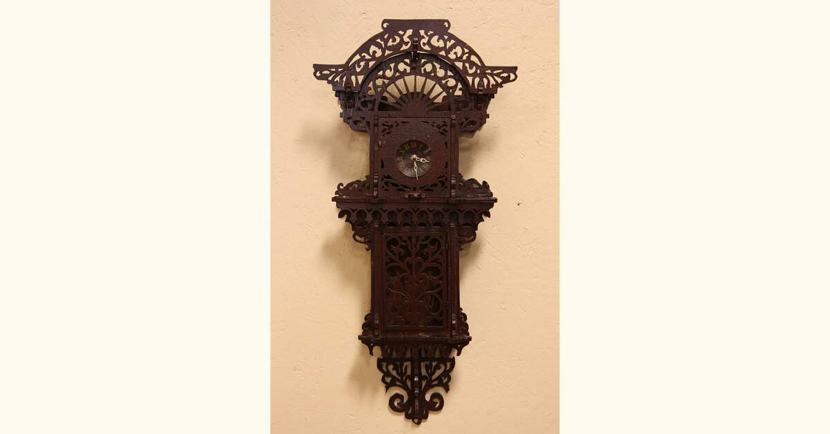 Victorian 1890 Fretwork Clock, Quartz Movement