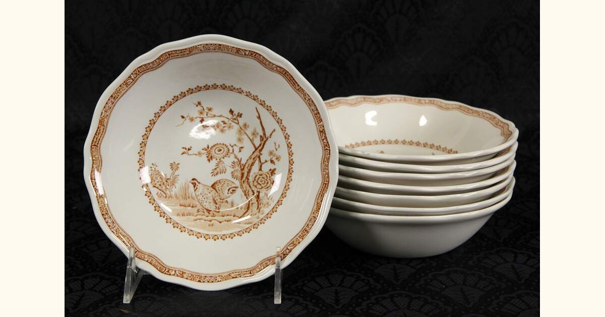 Furnivals Brown Quail Set of 8 Fruit Bowls