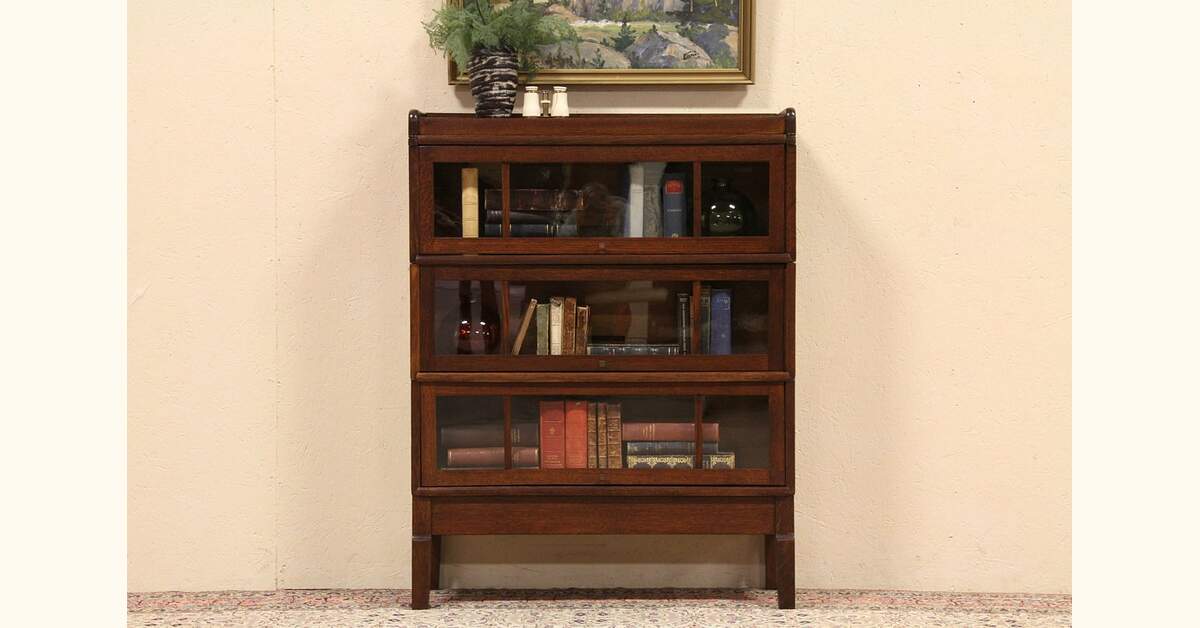 Viking Stacking Oak 3 Section 1906 Bookcase