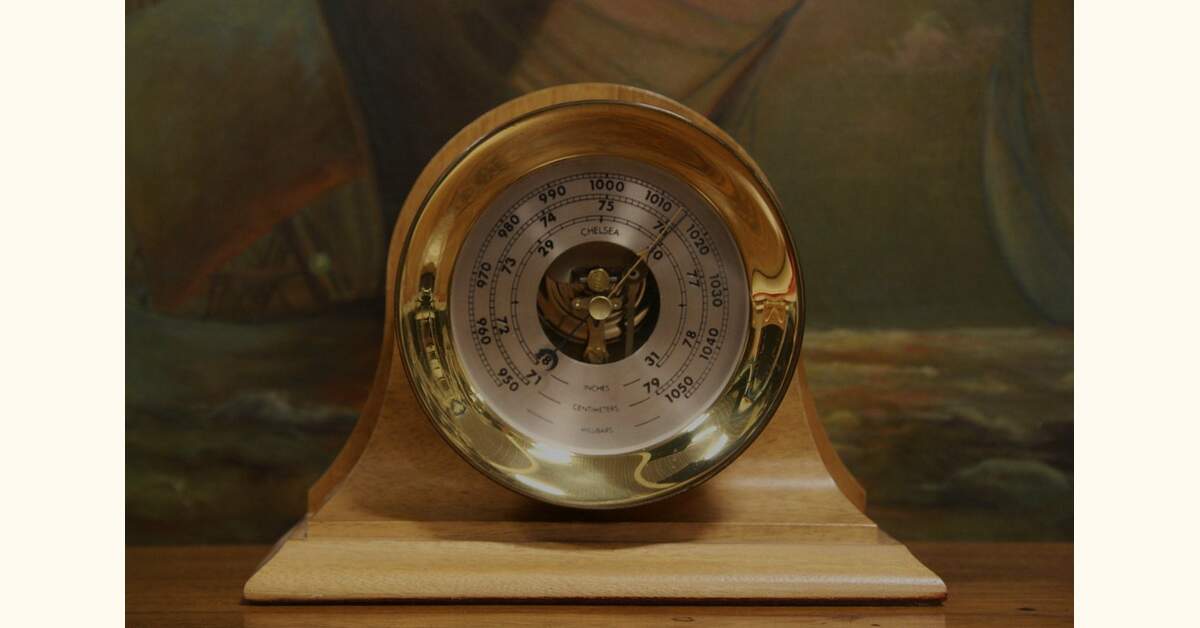 Chelsea Vintage Brass Ship Nautical Barometer & Stand