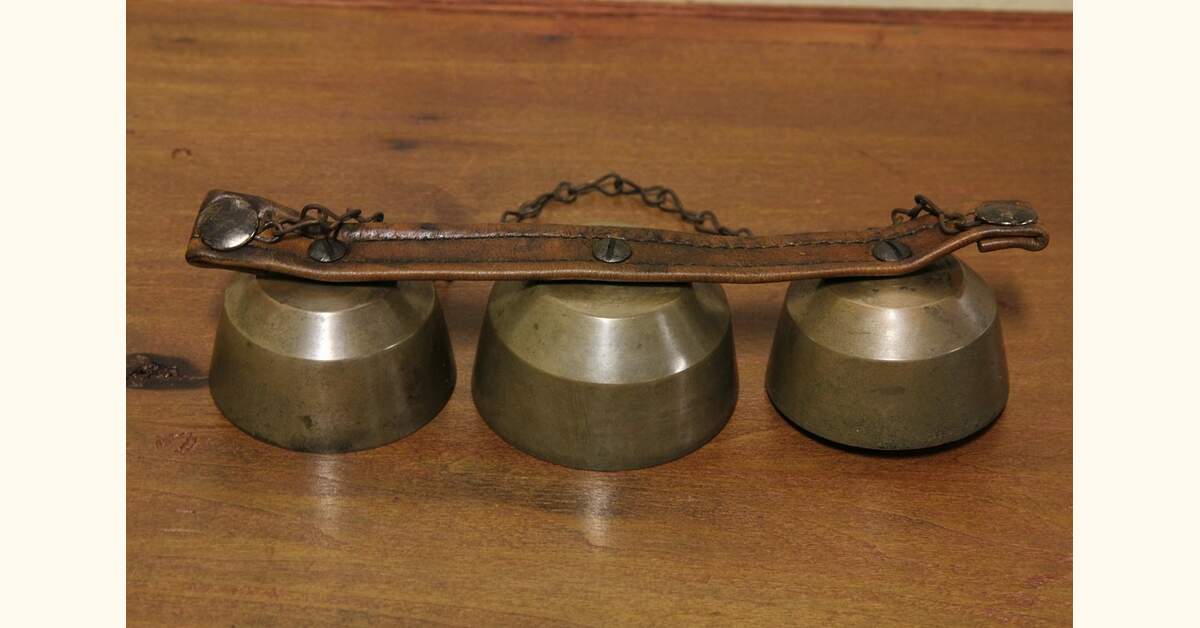 Set of Three Antique Brass Sleigh Bells