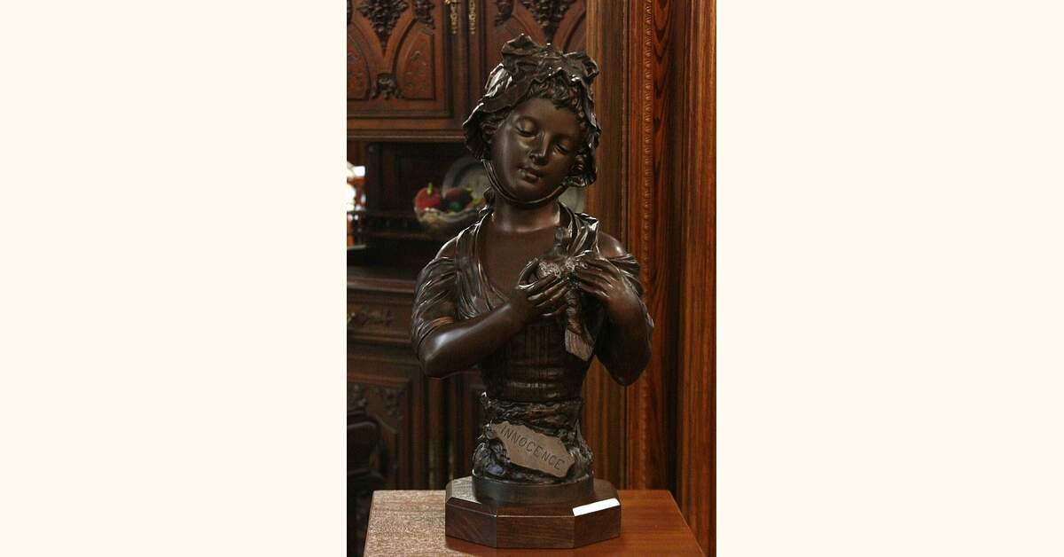 Innocence, Bronze Bust, Signed G Levy