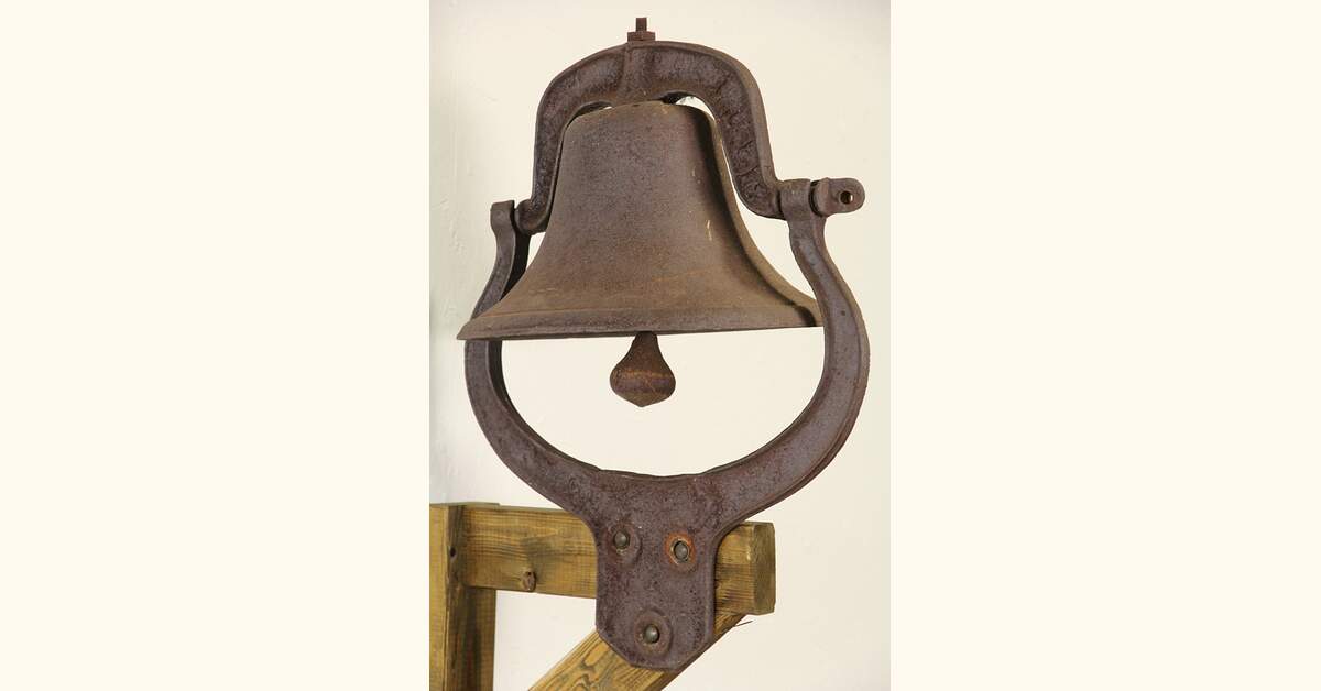 Cast Iron 1890's Antique School House Bell & Yoke