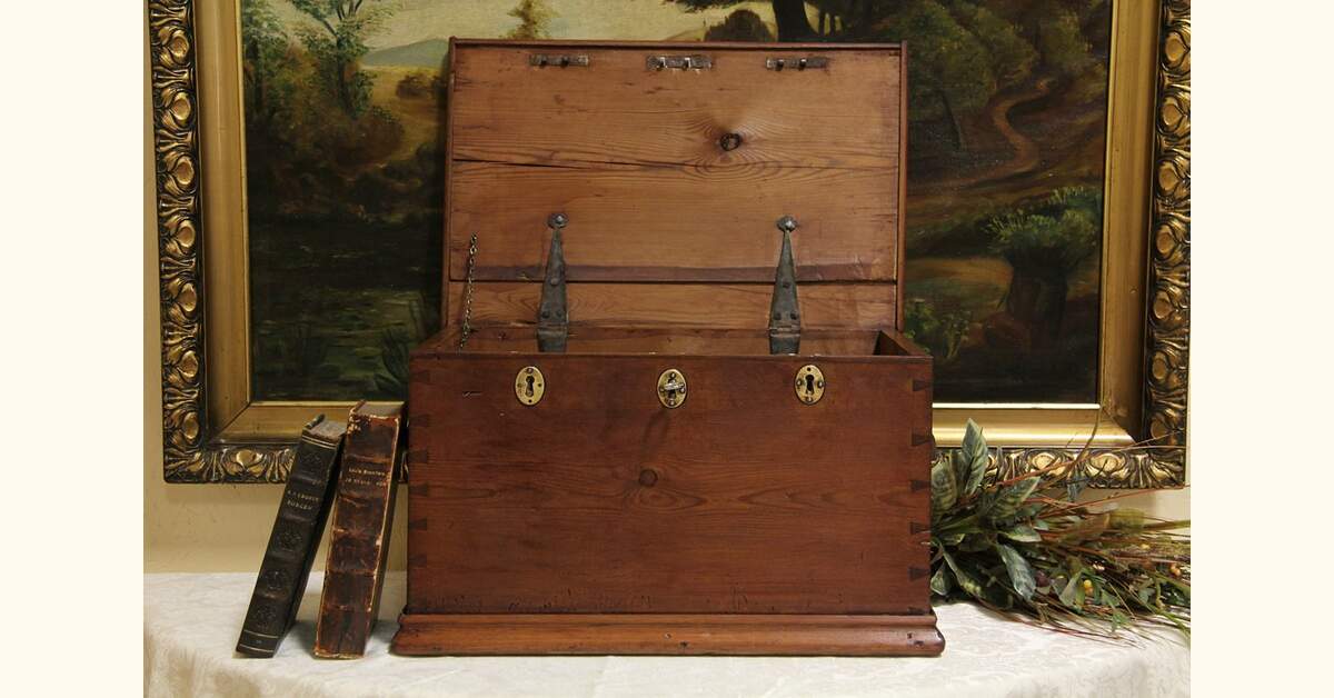 Country Pine Strongbox Chest or Trunk