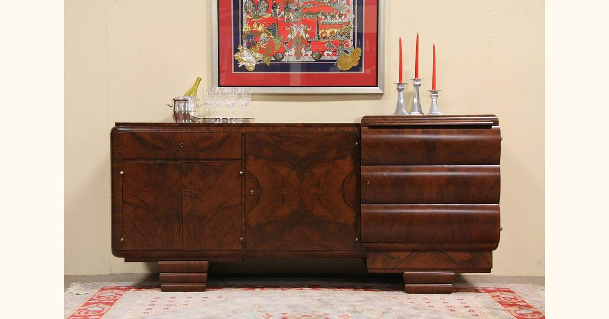 Art Deco Back Bar, Credenza, Sideboard or Server
