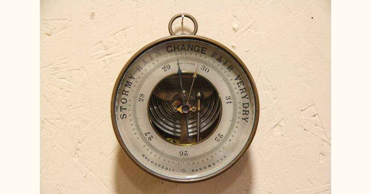 Holosteric French PHBN Antique 1920 Brass Barometer