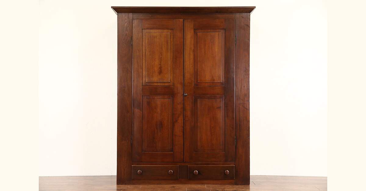 Country Walnut 1850's Ohio Armoire, Wardrobe or Closet