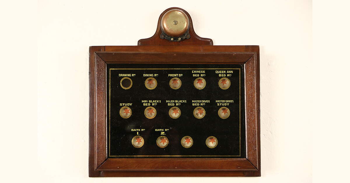 Servant 14 Room Antique Call Bell from 1890's English Manor House