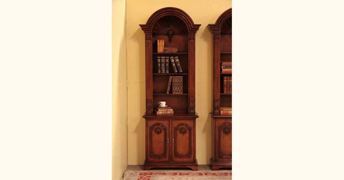 Carved Shell Bookcase or Curio Cabinet