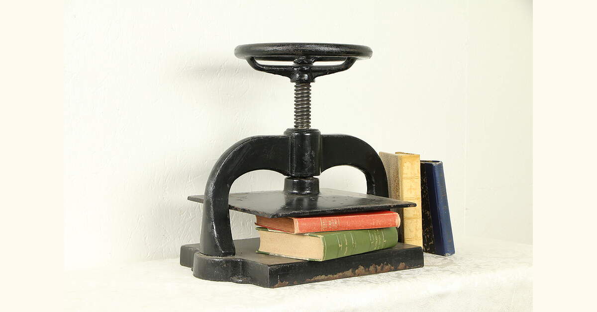 Iron Antique Bookbinder Book Press, 10 x 12 1/2