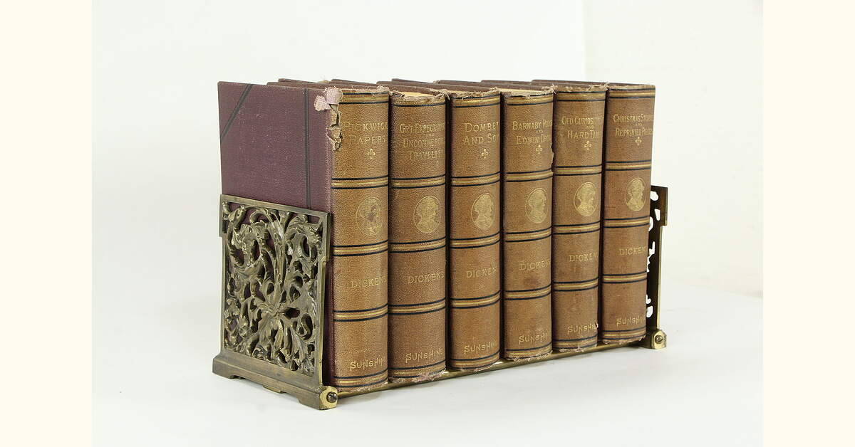 Victorian Antique Brass Adjustable Folding Desktop Book Holder