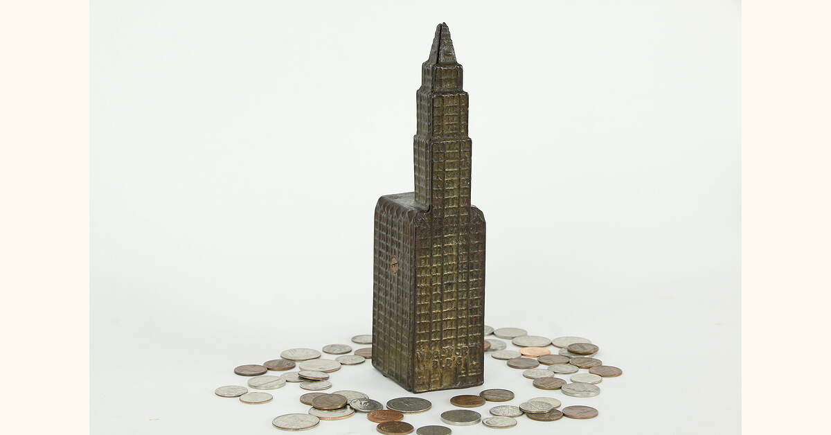 Woolworth Building Antique Iron Coin Bank