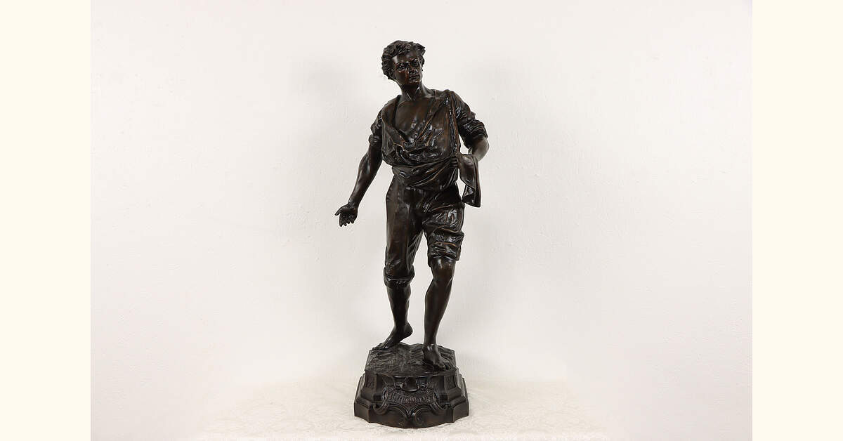 Agriculture, The Sower, Vintage Bronze Sculpture After F Milliot