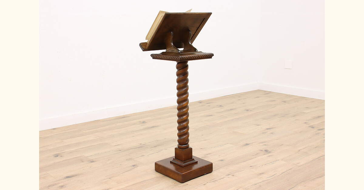 Victorian Antique Carved Oak Podium, Reception Desk or Bible Stand